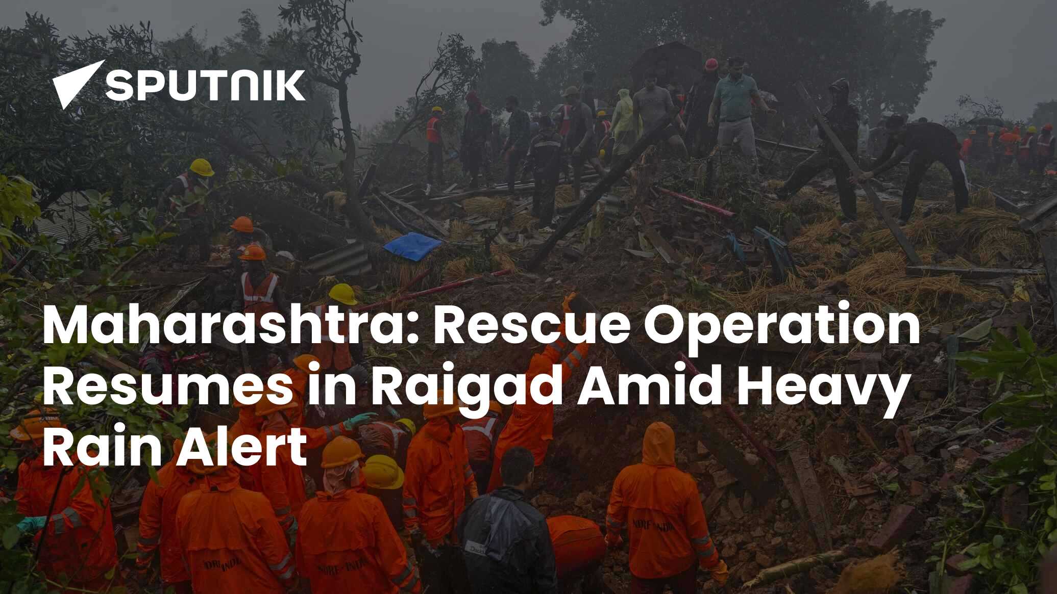 Maharashtra: Rescue Operation Resumes in Raigad Amid Heavy Rain Alert - 21.07.2023, Sputnik India