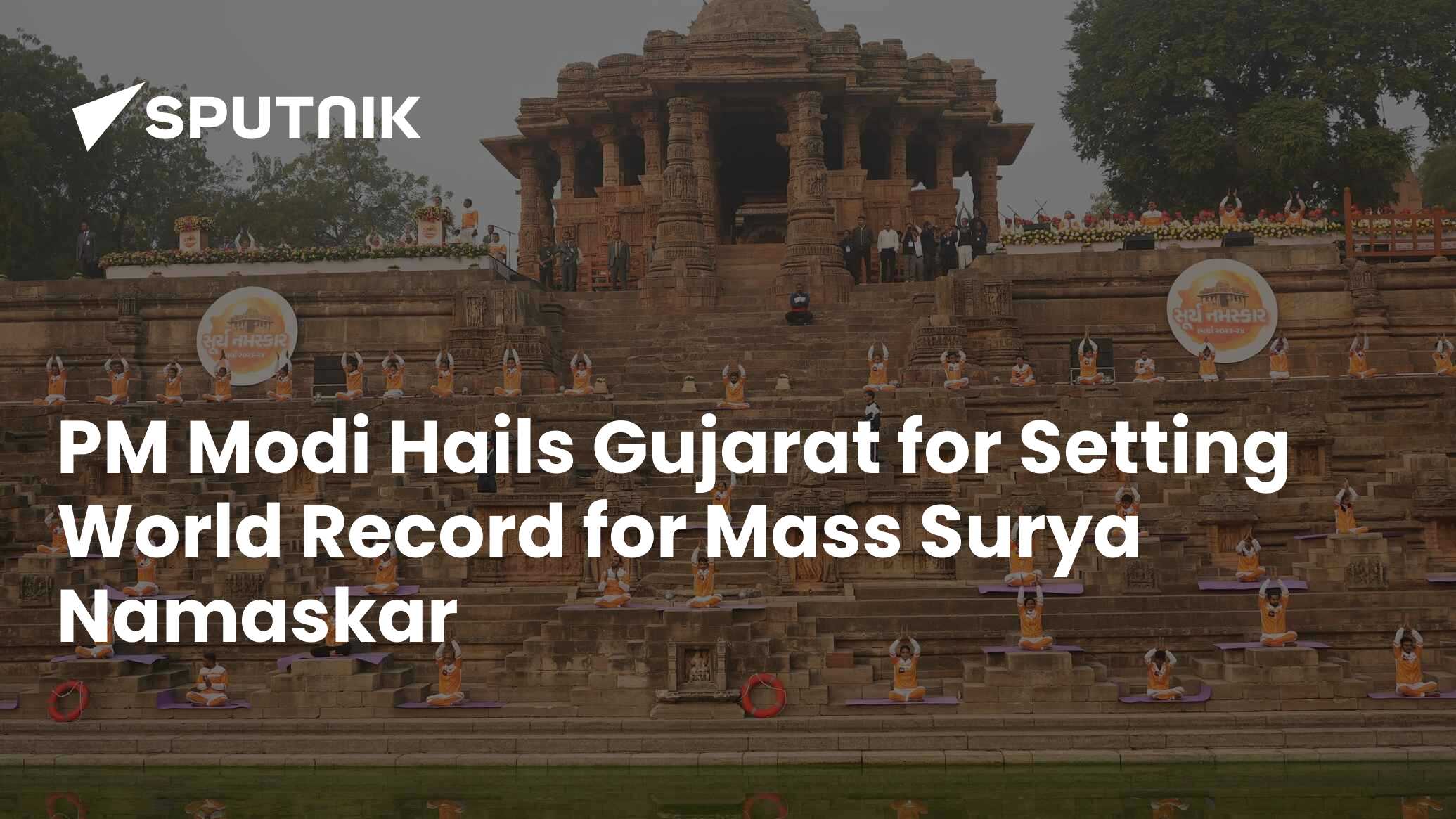 PM Modi Hails Gujarat for Setting World Record for Mass Surya Namaskar