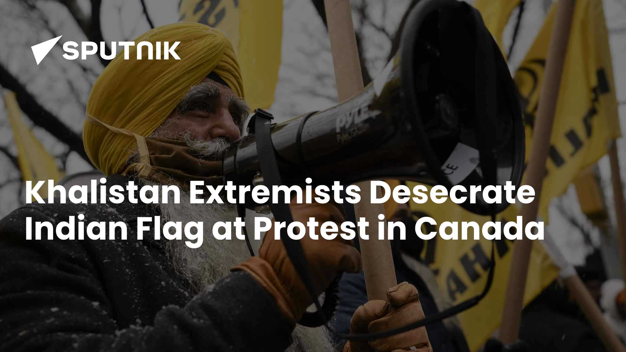Khalistan Extremist Desecrate Indian Flag at Protest in Canada