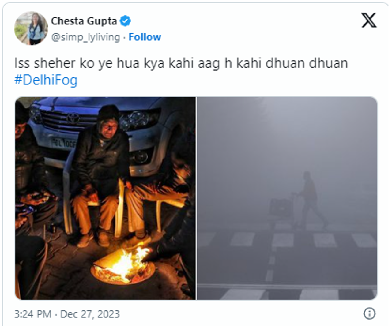 Indian Netizens Flood Social Media With Delhi Fog Memes